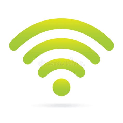 Green Wifi Icon Wireless Symbol On Isolated Background Stock Vector