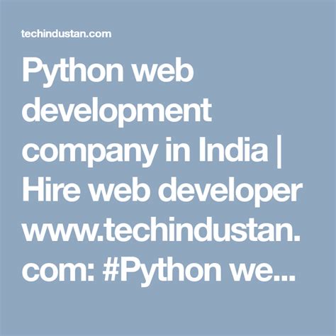 python web development company in india hire web developer python