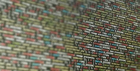 Colorful Programming Php And Html Code On A Monitor PHP Language Code