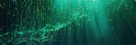 premium photo green binary code data stream on digital technology background background for