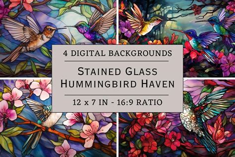 Stained Glass Hummingbird Haven Graphic By Juniper Moon · Creative Fabrica