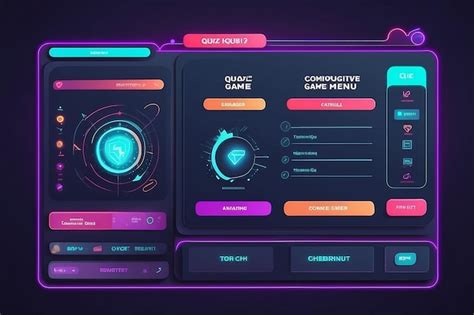 Premium Photo Quiz Questions And Test Menu Choice Vector Interface Of Modern Digital Cognitive