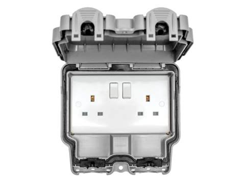 Eurolite Utility 13a 2 Gang Lockable Weatherproof Outdoor Switched