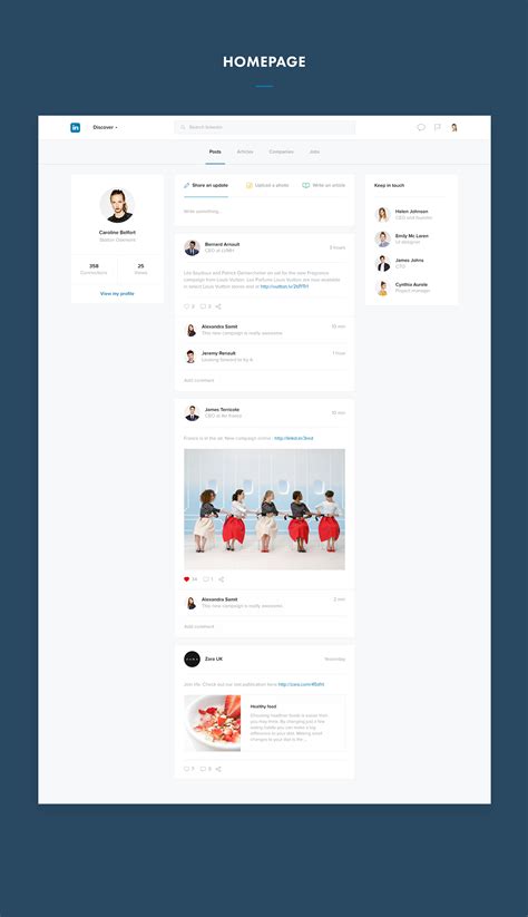 Linkedin Redesign Concepts Web Ui Design Web Design Ui Design Inspiration
