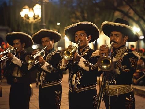 Four Musicians In A Mariachi Band Perform With Passion And