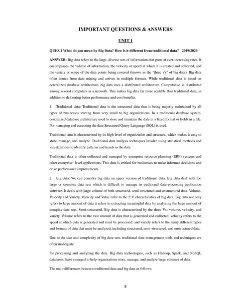 Cs 702 Big Data Qb Jdjfjc Important Questions And Answers Unit 1 Ques What Do You Mean By