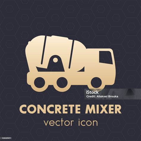 어두운 곳에 콘크리트 믹서 트럭 아이콘 벡터 일러스트 레이 션 개념에 대한 스톡 벡터 아트 및 기타 이미지 개념 건설 기계류 건설 현장 Istock
