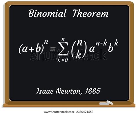 Binomial Theorem Formula On Black Chalkboard Stock Vector Royalty Free Shutterstock