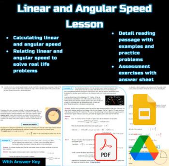 Linear And Angular Speed Trigonometry Lesson Google Slides Digital