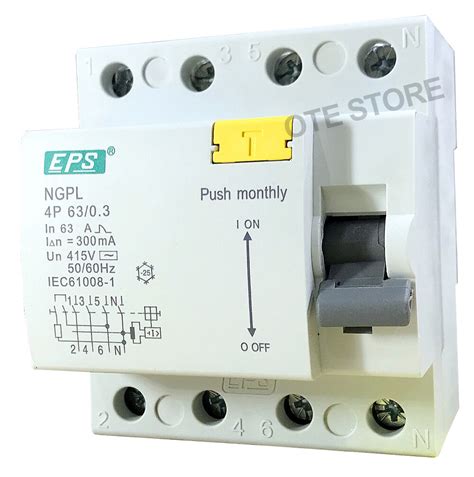 Eps 63a 300ma 03a 4pole Elcb Rccb 4 Pole Elcb Lazada