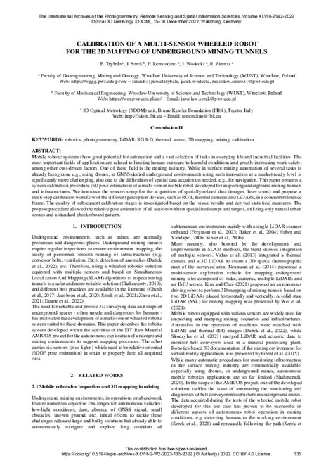 pdf calibration of a multi sensor wheeled robot for the 3d mapping of