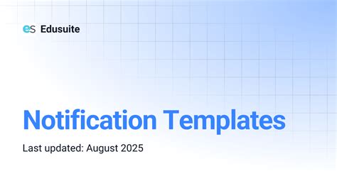 Notification Templates Edusuite