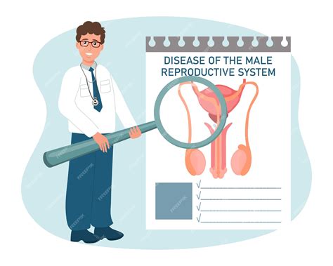 Premium Vector A Male Doctor With A Magnifying Glass Examines The