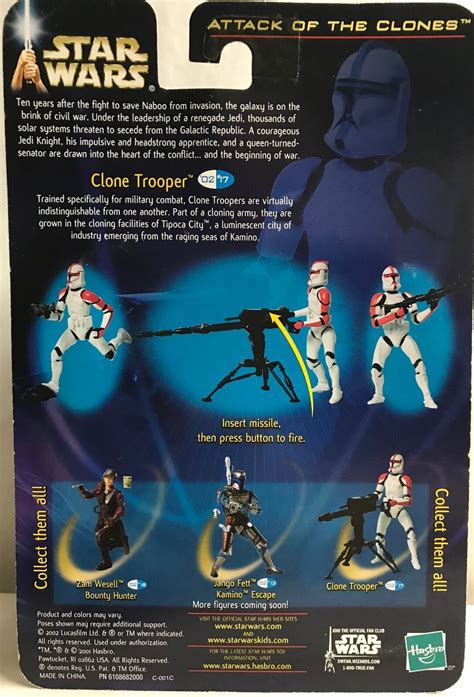 Star Wars Hasbro Aotc Clone Trooper With Blaster Rifle And Fir