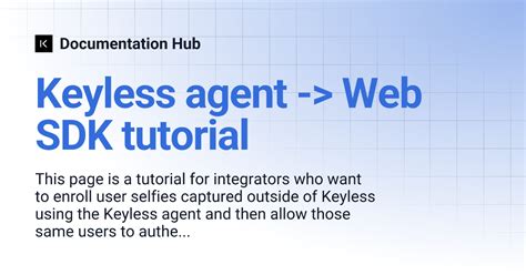 Keyless On Premise Enrollment Web Sdk Authentication Tutorial