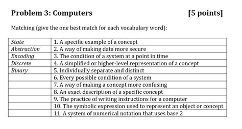 Solved Matching Give The One Best Match For Each Vocabul Chegg Com