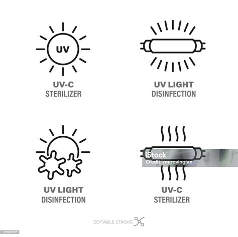 Uv Light Sterilization Icon Set Stock Illustration Download Image Now