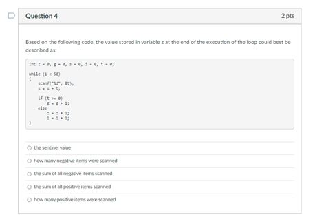 Solved Question Pts Based On The Following Code The Chegg