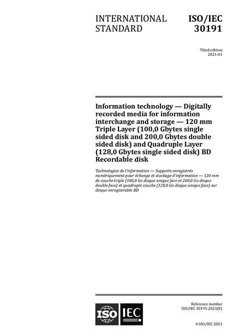 ISO IEC 信息技术 信息交换和存储用数字式记录媒介 mm三层 每磁盘 千兆字节 和四层 每磁盘