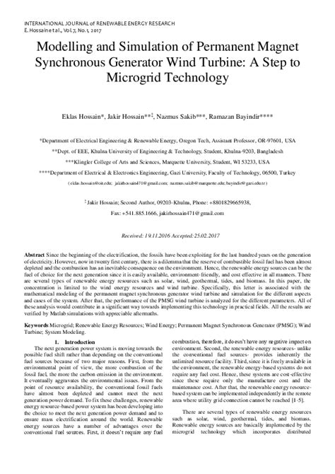 Pdf Modelling And Simulation Of Permanent Magnet Synchronous Generator Wind Turbine A Step To