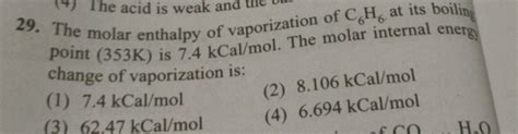 29 The Molar Enthalpy Of Vaporization Of C6 H6 At Its Boiling Point 35