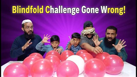 😂 Blindfold Challenge Gone Wrong He Hit The White Balloon 🎈💦 Youtube