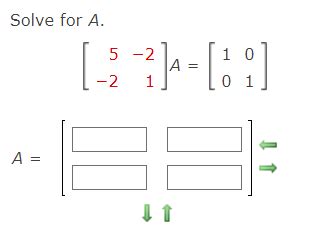 Solved Solving A Matrix Equation Solve For A Chegg