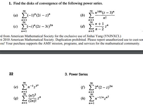 solved 1 find the disks of convergence of the following