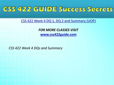 Ppt Css 422 Guide Success Secrets Powerpoint