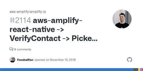 Aws Amplify React Native Verifycontact Picker Errors When