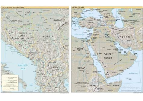 Clipart Of The Balkans And Middle East Showing Topographical Details