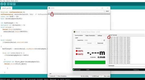 read data from distance sensor uart communication programming arduino forum