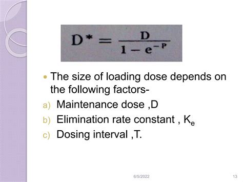 CONCEPT OF LOADING AND MAINTAINANCE DOSE Pptx