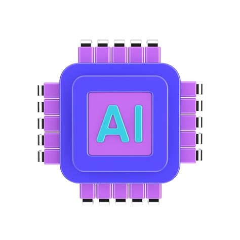Premium Photo Cartoon Ai Powered Microchip Cpu Processor Web Icon D Rendering