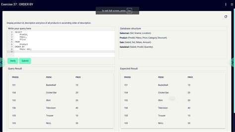 Exercise All Database Management System Part 1 And 2 Infosys