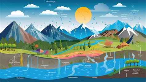 산의 그림에 물 순환의 그림 물의 순환 사진 주기 물 배경 일러스트 및 사진 무료 다운로드 Pngtree