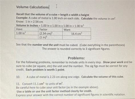 solved volume calculations recall that the volume of a cube