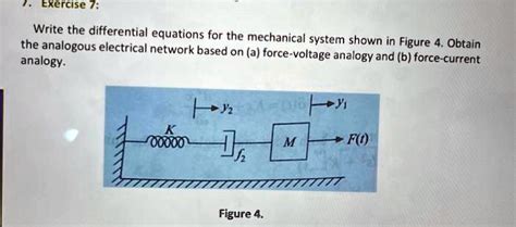 Exercise Write The Differential Equations For The Mechanical System The Analogous Electrical