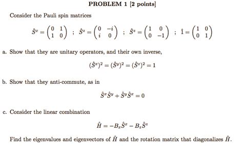 Solved Problem 1 [2 Points] Consider The Pauli Spin Matrices