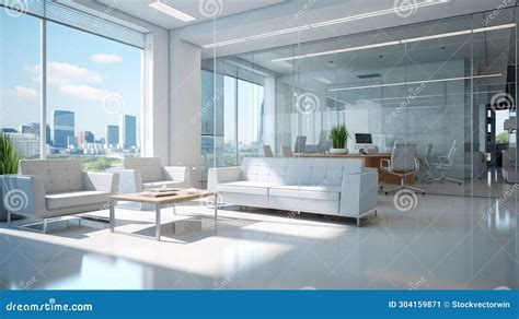Workspace Hall Office Background Stock Illustration