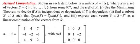 solved assisted computation shown in each item below is a