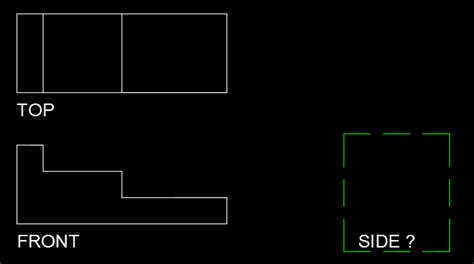 How To Draw Side View Knowing Only Top And Front View Autocad 2d Drafting Object Properties