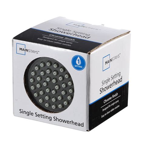 Mainstays Single Setting Shower Head In Chrome With Rub Clean Nozzles