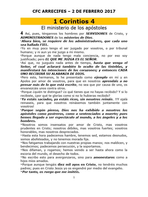 El Ministerio De Los Apóstoles En 1 Corintios 4 Pdf