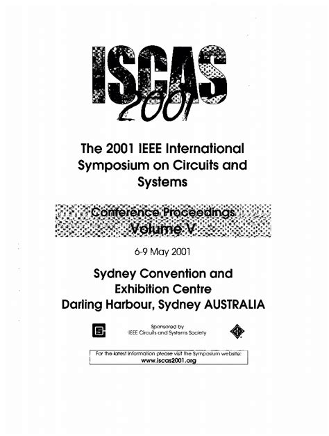 The 2001 Ieee International Symposium On Circuits And Systems Ieee Conference Publication