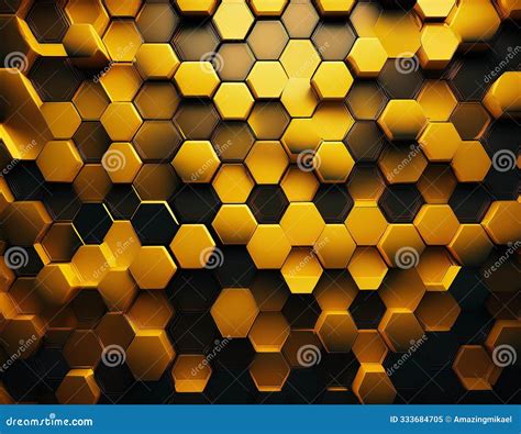 Geometric Honeycomb Pattern Abstract Yellow Hexagon Texture Background With Modern Clean Design