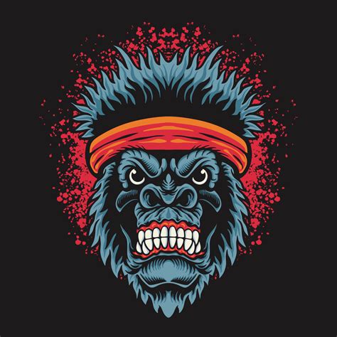 Vector Illustration Of Angry Gorilla Head Vector 20335956 Vector Art At Vecteezy