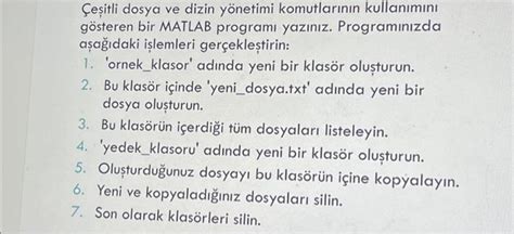 Solved Çeşitli Dosya Ve Dizin Yönetimi Komutlarının