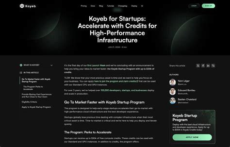 koyeb on linkedin startups koyebstartupprogram cloudcomputing gpus