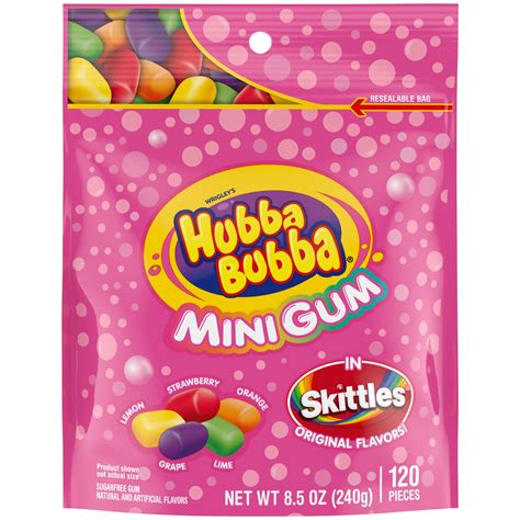 Hubba Bubba Minis Bubble Gum Skittles Fruit Flavors 120 Piece
